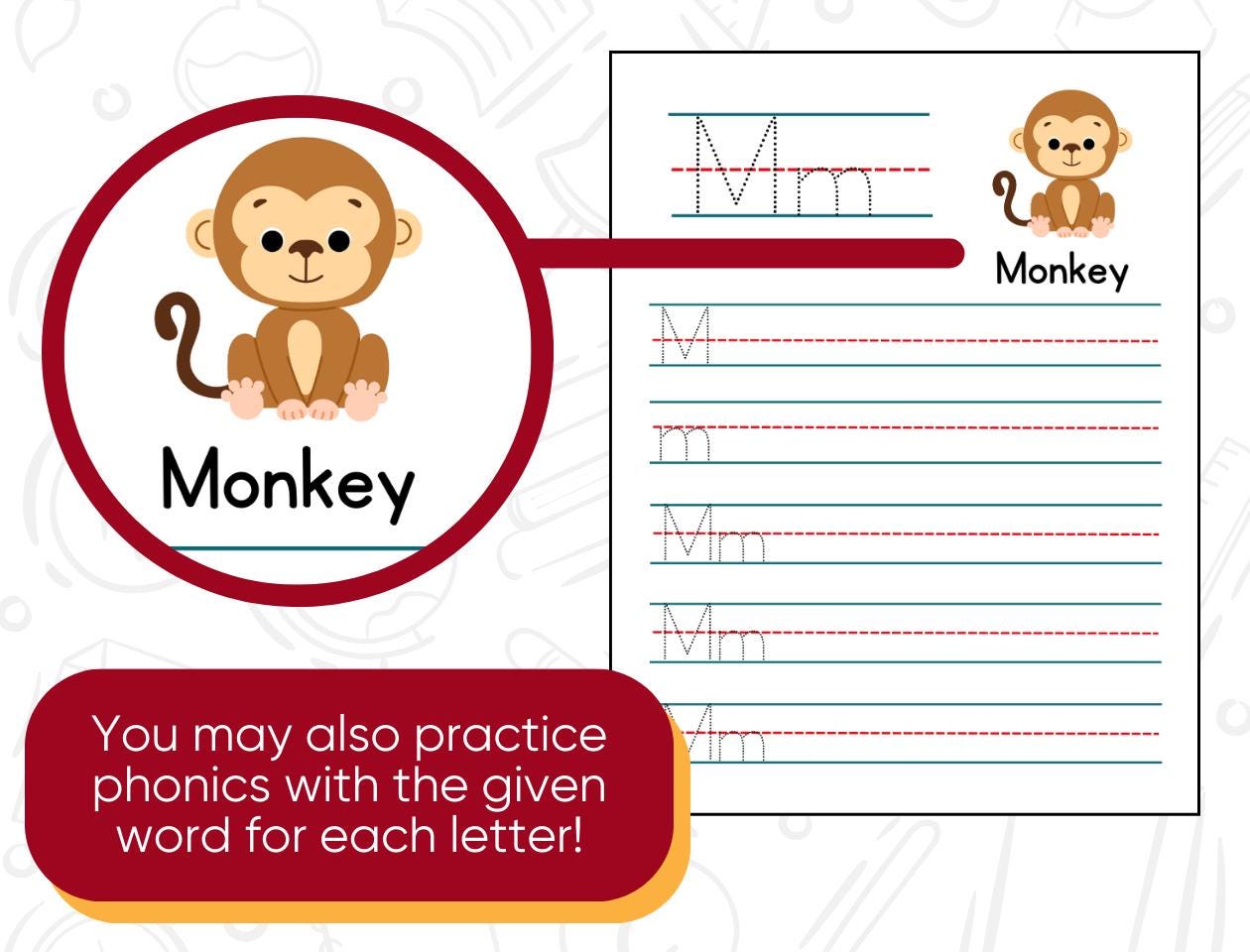 Alphabet Writing Book Kids Printable Writing Alphabet Practice Writing ...