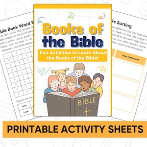 Kids Bible Books Activity for Kids Sunday School Bible Worksheets Old ...