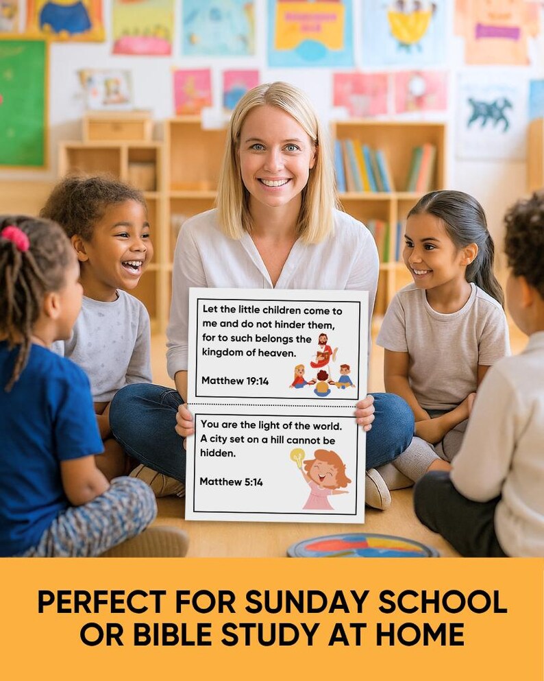 Bible Verse Flash Cards for Kids Sunday School Classes Printable ...