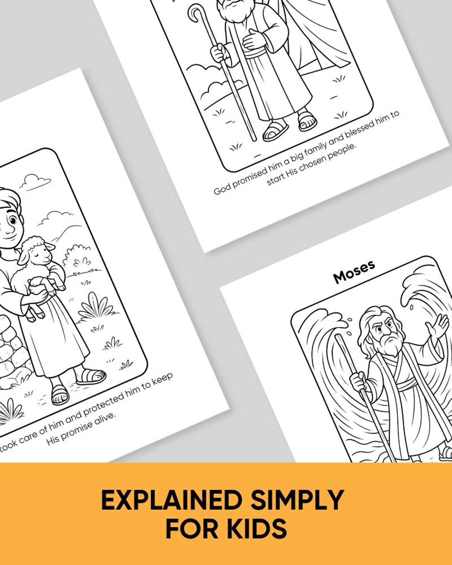 Kids Bible Coloring Book Biblical Characters Scripture Page Christian ...