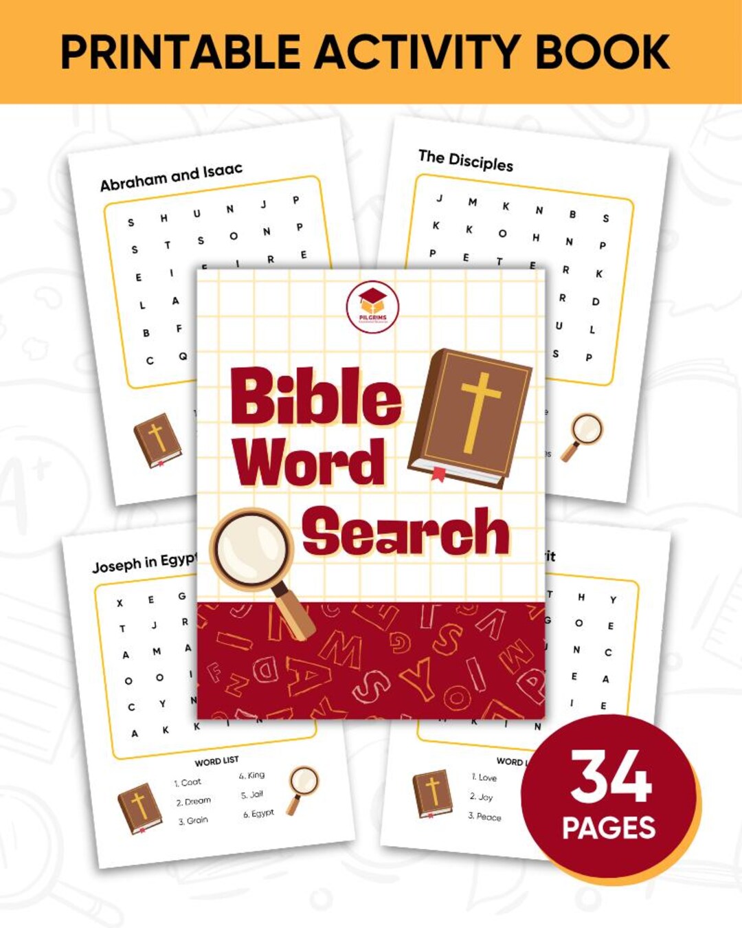 Bible Word Search for Kids Games and Activities Sunday School Bible ...