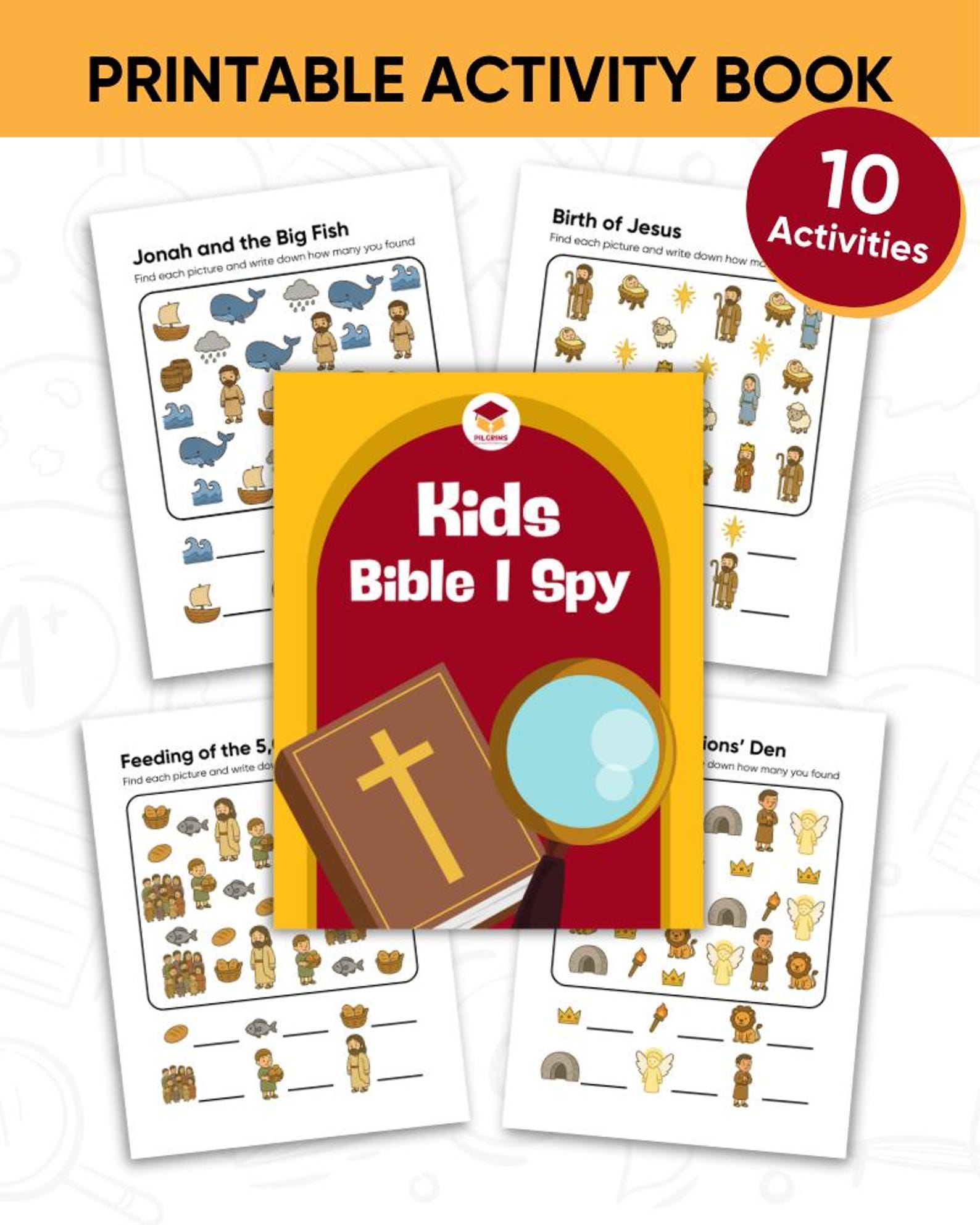 Kids Bible I Spy Game Printable Kids Church Party Games Christian Bibly ...