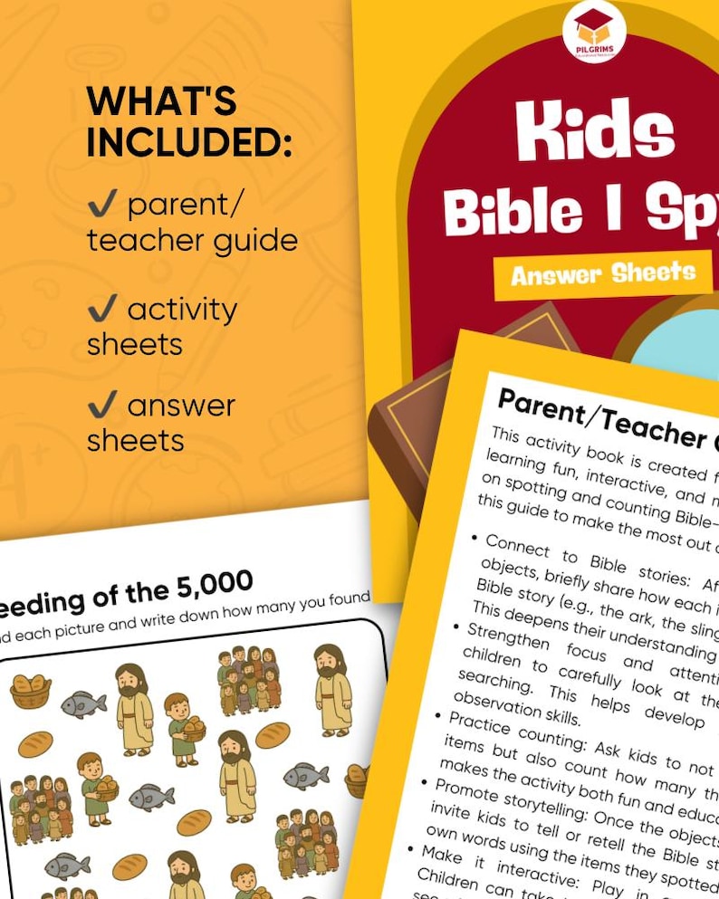 Kids Bible I Spy Game Printable Kids Church Party Games Christian Bibly ...