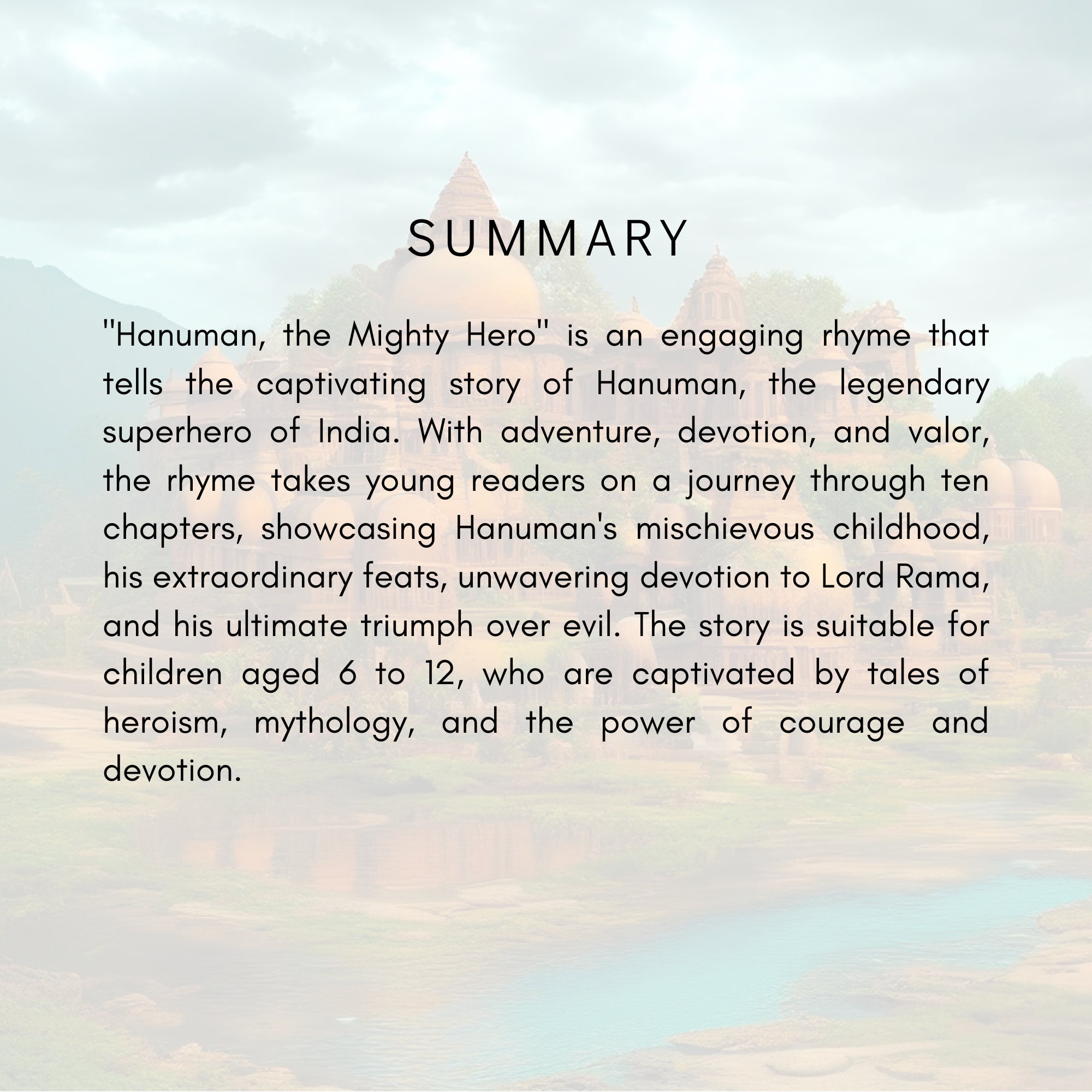 Hanuman, the Mighty Hero - Kids Rhyme Book - Etsy