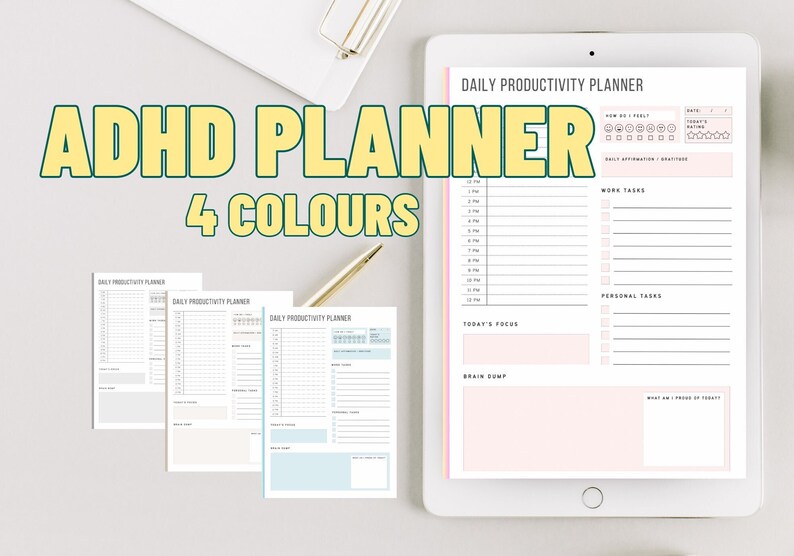 ADHD Planner, Adhd Planner Printable, Adhd Daily Planner, Adhd ...