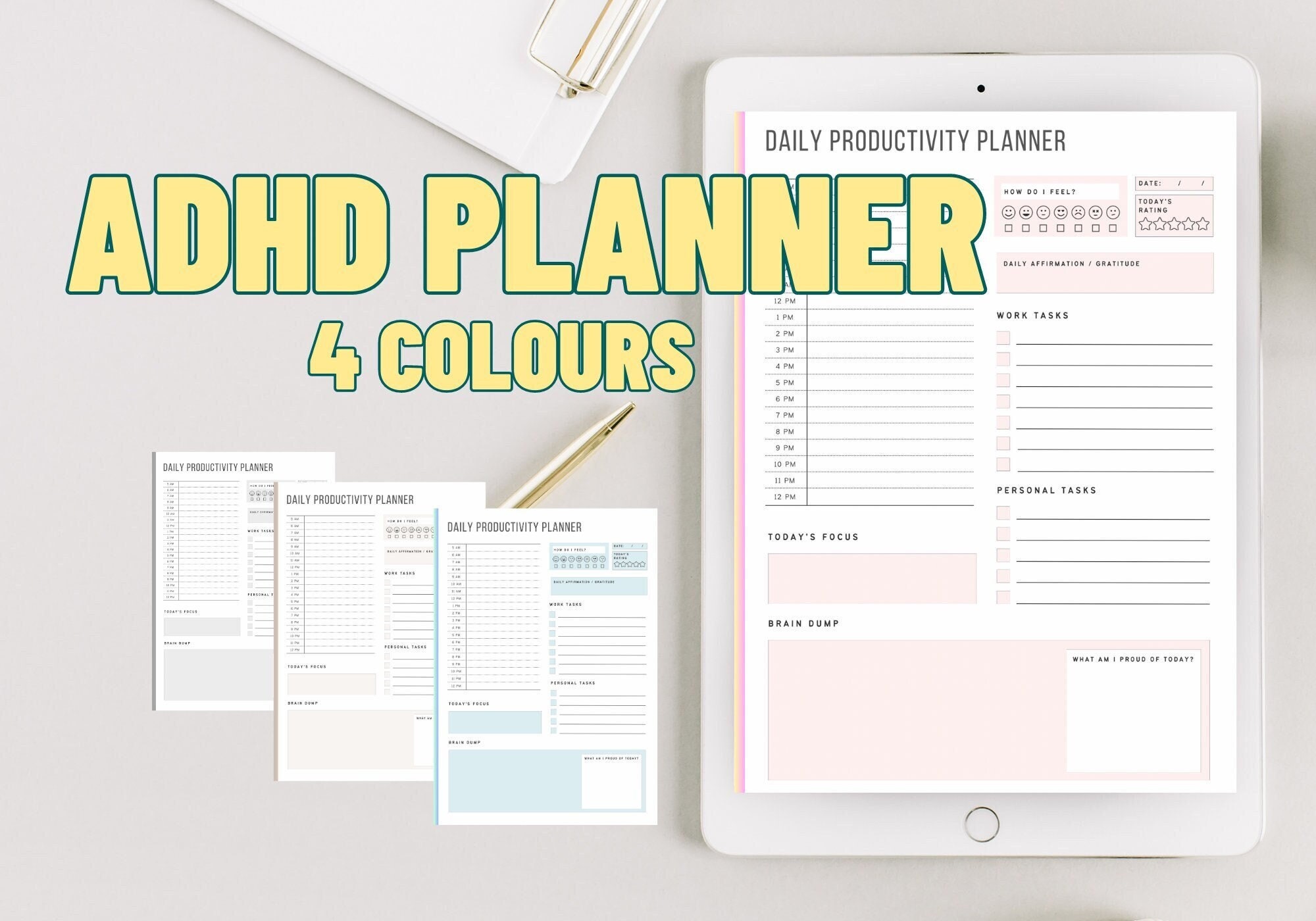 ADHD Planner, Adhd Planner Printable, Adhd Daily Planner, Adhd ...