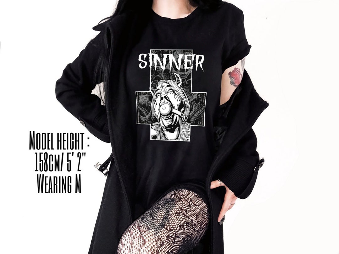 Sinner Satan Girl Cross Gothic Cross Satanic Nun Bad Nun Unisex T-shirt ...