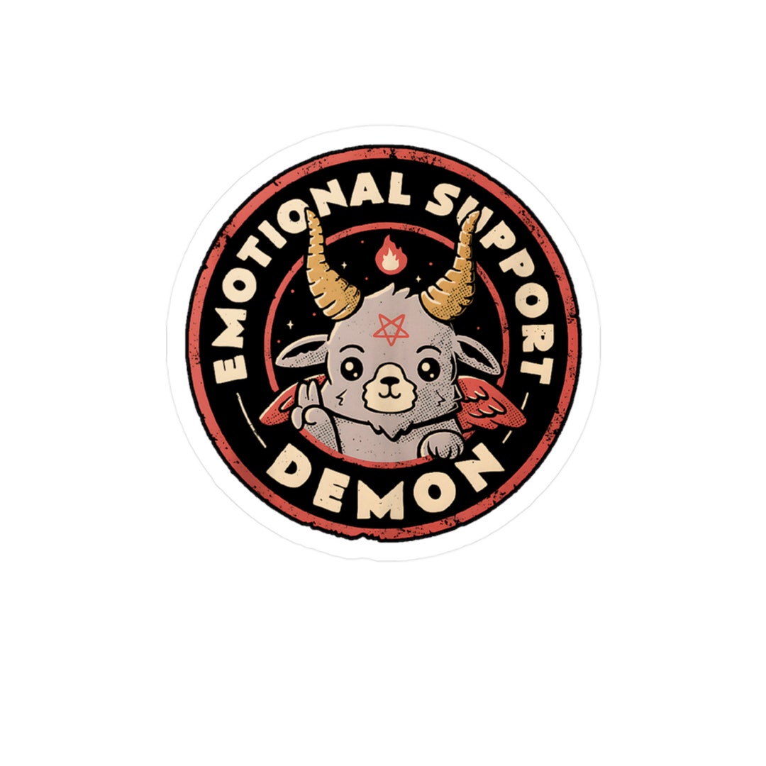 Emotional Support Demon Sticker - Etsy
