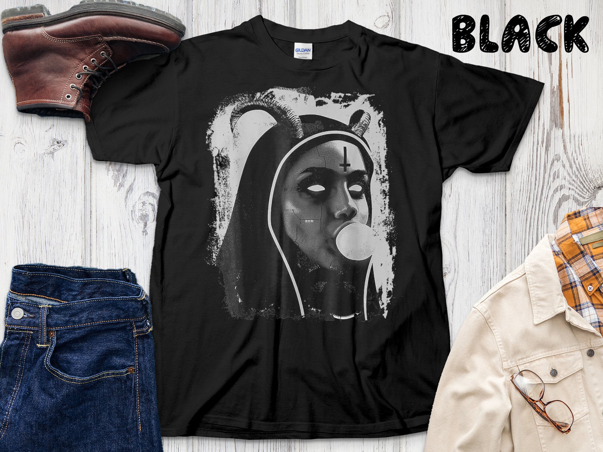 Wicked Occult Satanic Nun Gothic Tattoo Lilith Witch Pagan Unisex T ...