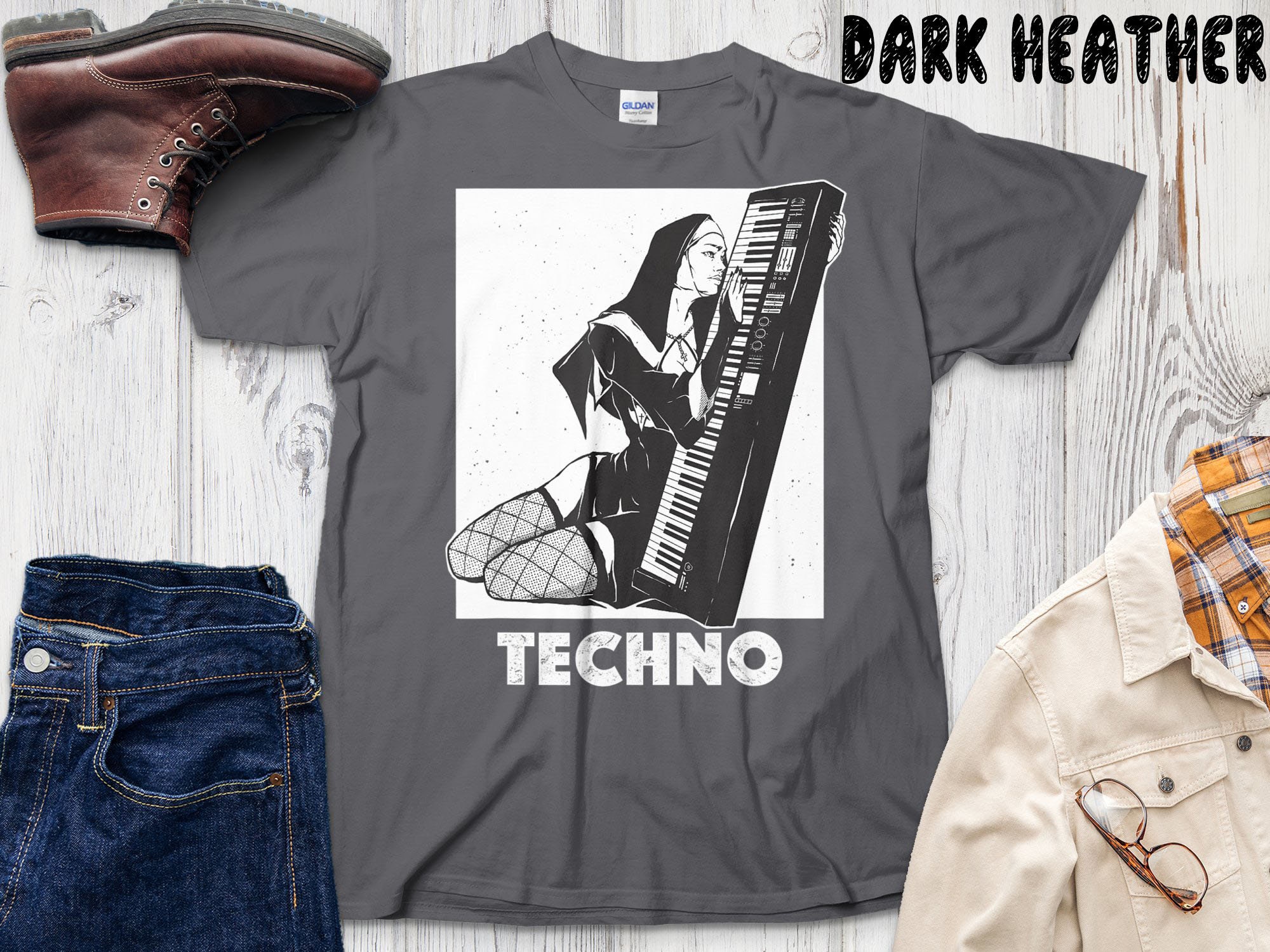 Techno Nun House DJ Breakcore Cybergrind Unisex T-shirt Rave - Etsy