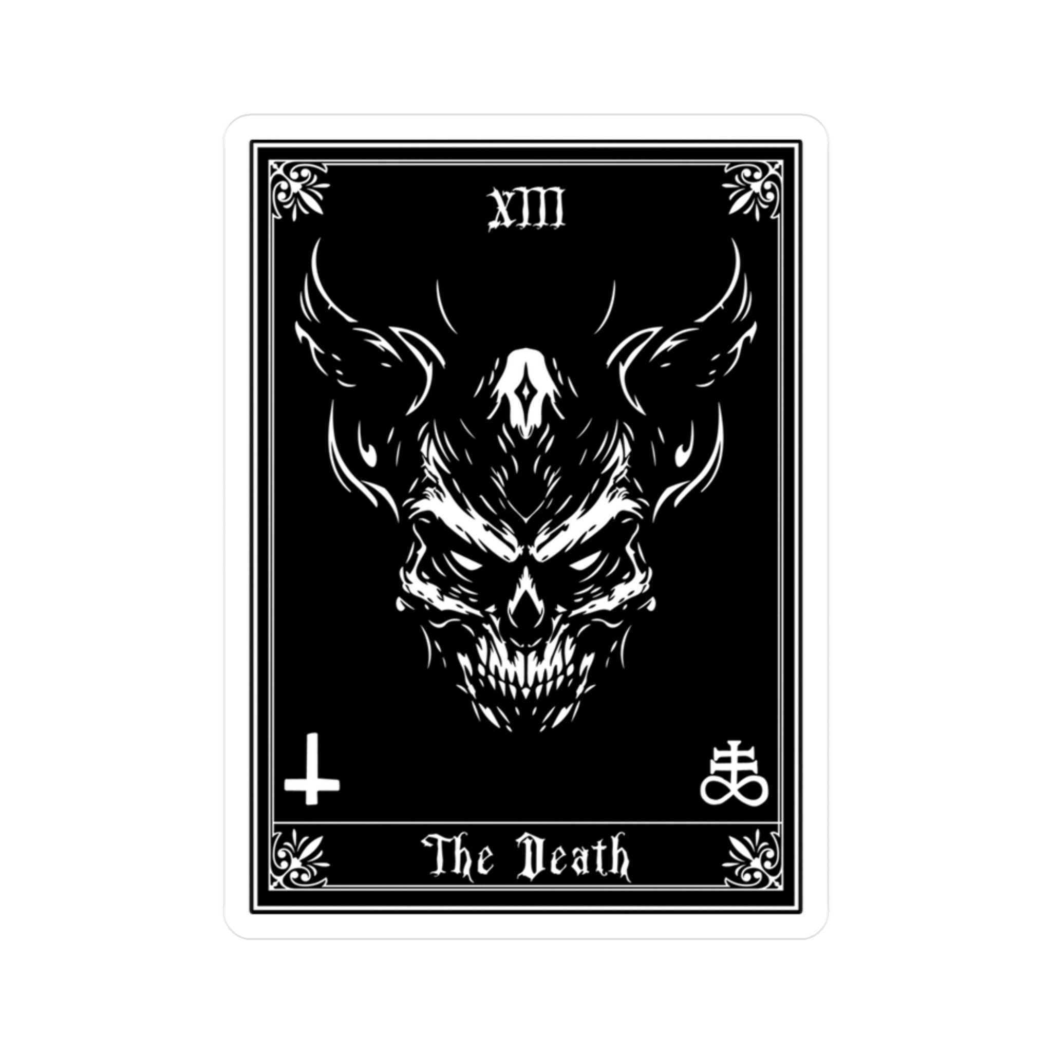 Vintage Tarot Card Sticker, Death Satanic Sticker, Occult Satan Sticker ...