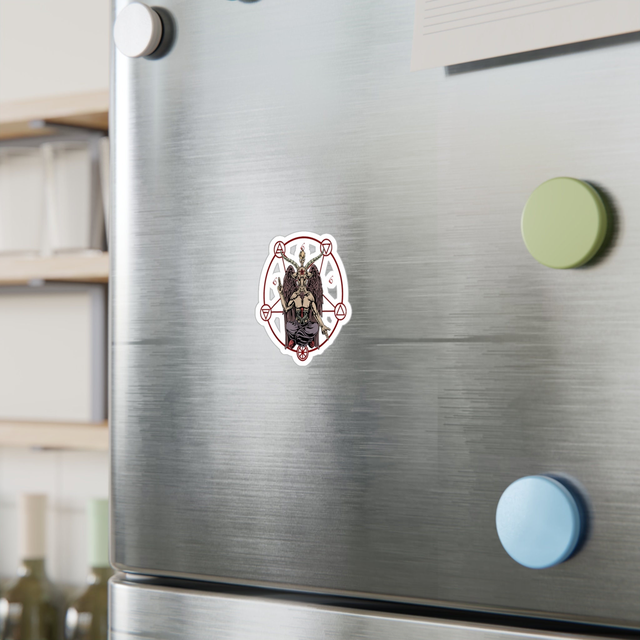 Occult Satanic Sticker, Satan Baphomet Sticker, Pentagram Sticker, 666 ...