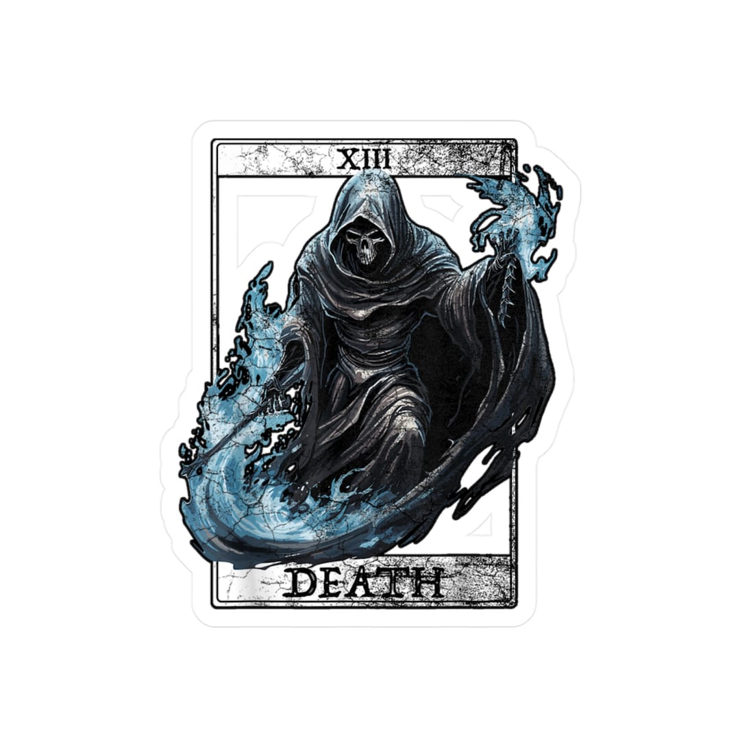 Vintage Death Tarot Card Grim Reaper Sticker Occult Satanic - Etsy