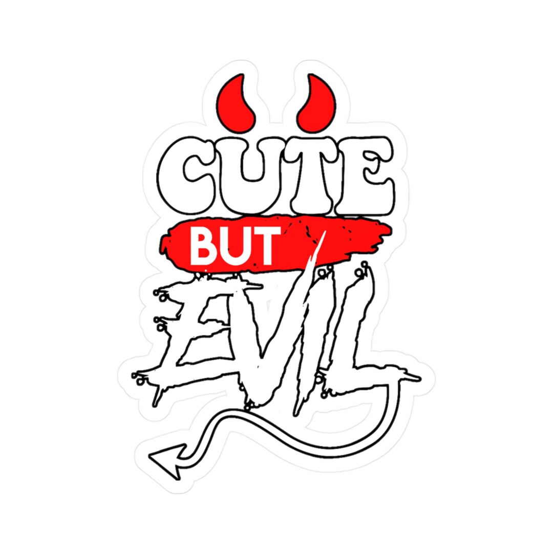Satan Devil Cute but Evil Sticker, Satanic Sticker, Cute Sticker - Etsy