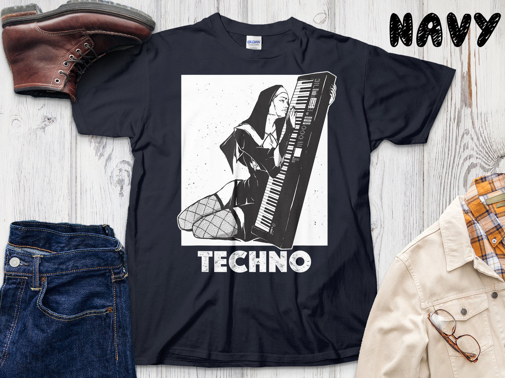 Techno Nun House DJ Breakcore Cybergrind Unisex T-shirt Rave - Etsy