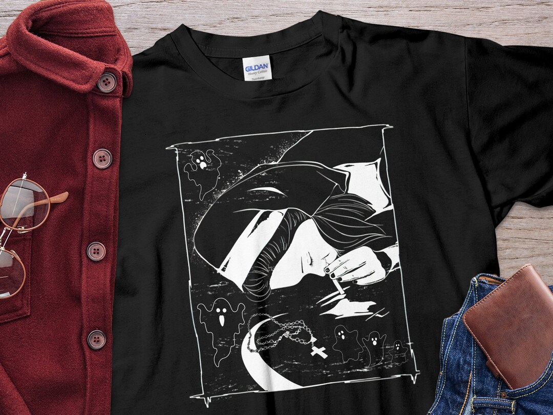 Drug Nun Shirt, Bad Habbit Nun in Halloween Unisex T-shirt, Dope ...