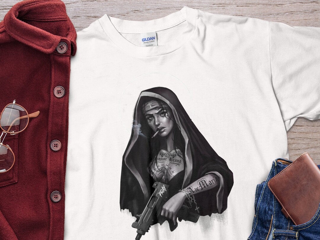 Satanic Nun Tattoos Unholy Art Unholy Nun Shirt Unisex T-shirt - Etsy