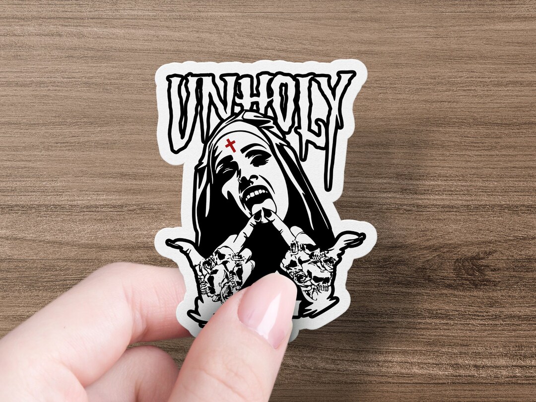 Funny Horror Unholy Nun Vinyl Stiker, Incredible Halloween Gift, Goth ...