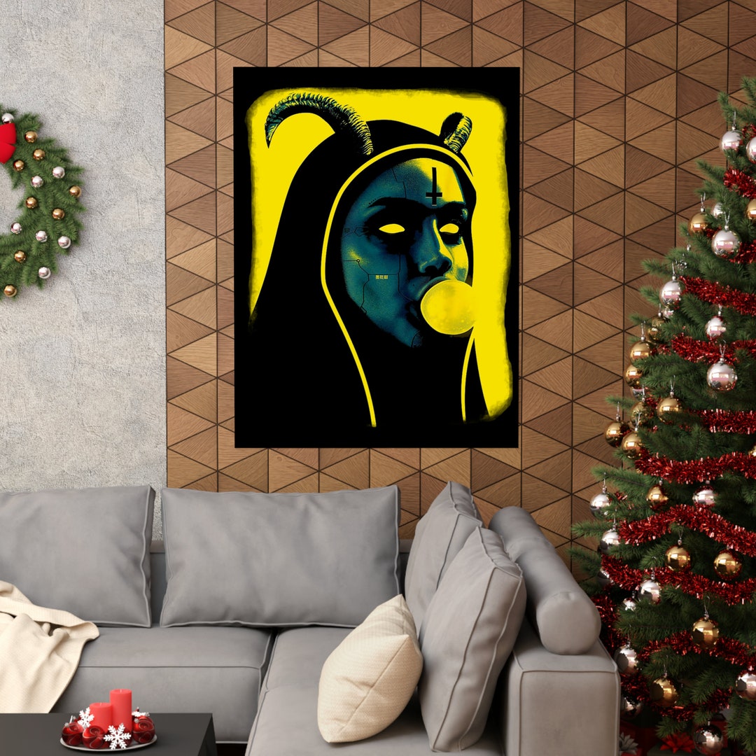 Occult Gothic Dark Satanic Poster, Unholy Nun Witchcraft Grunge Goth ...