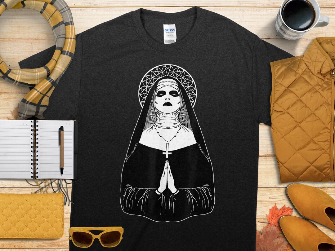 Satanic Occult Nun Tee Shirt, Perfect Halloween Tee, Devil Nun Pray ...