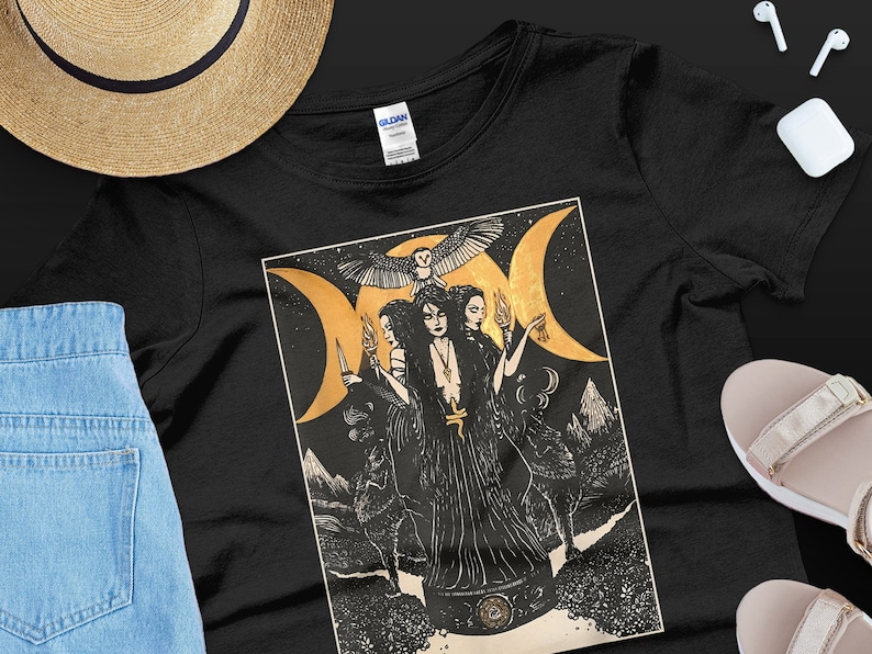 Hecate Triple Moon Goddess Shirt | Wiccan Wicca Pagan Witch T-shirt ...