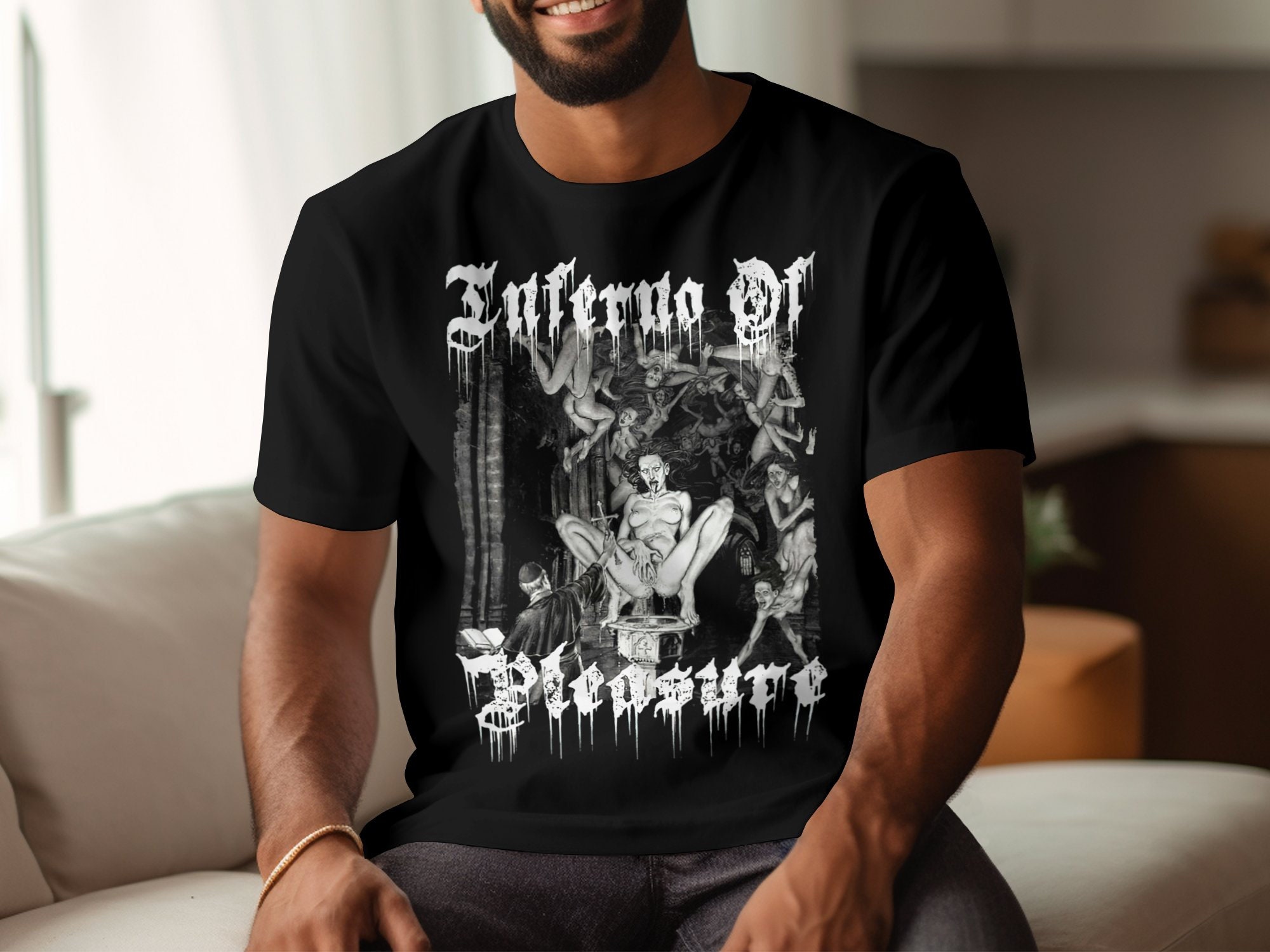 Inferno of Pleasure Satanic Girl Demon Tshirt Unholy Nun Shirt Unisex T ...
