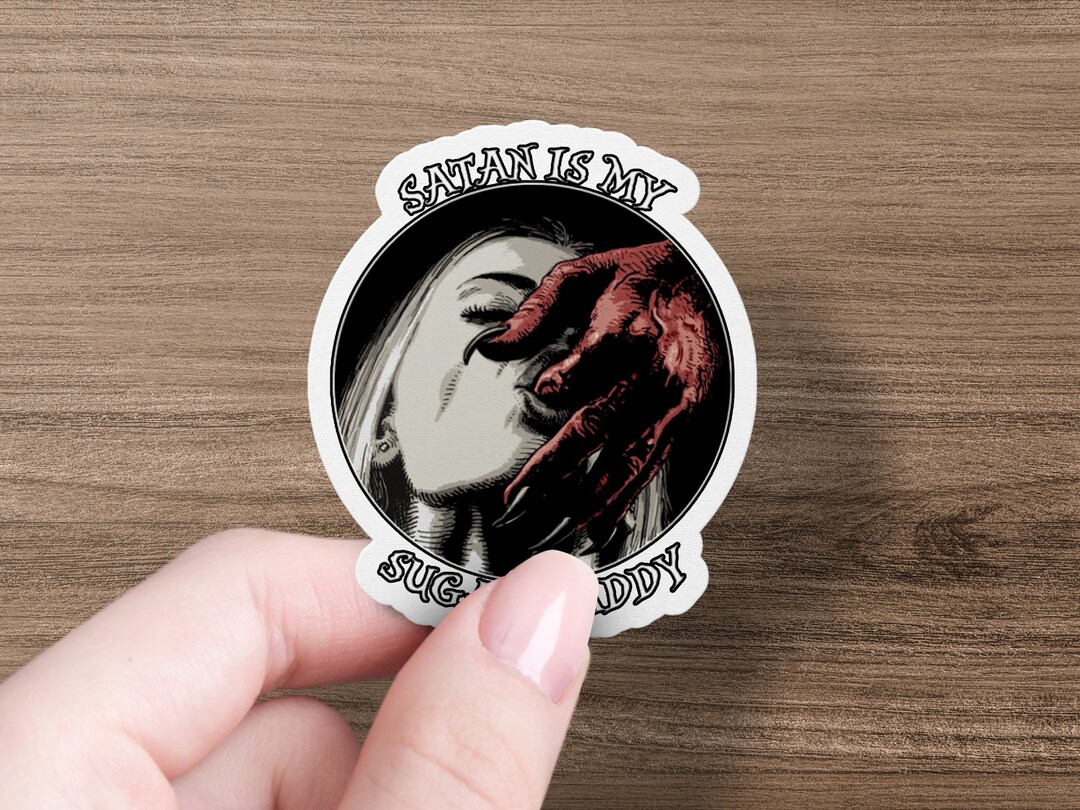 Unholy Nun Sticker, Satan is My Sugar Daddy Sticker, Bdsm Nun Sticker ...