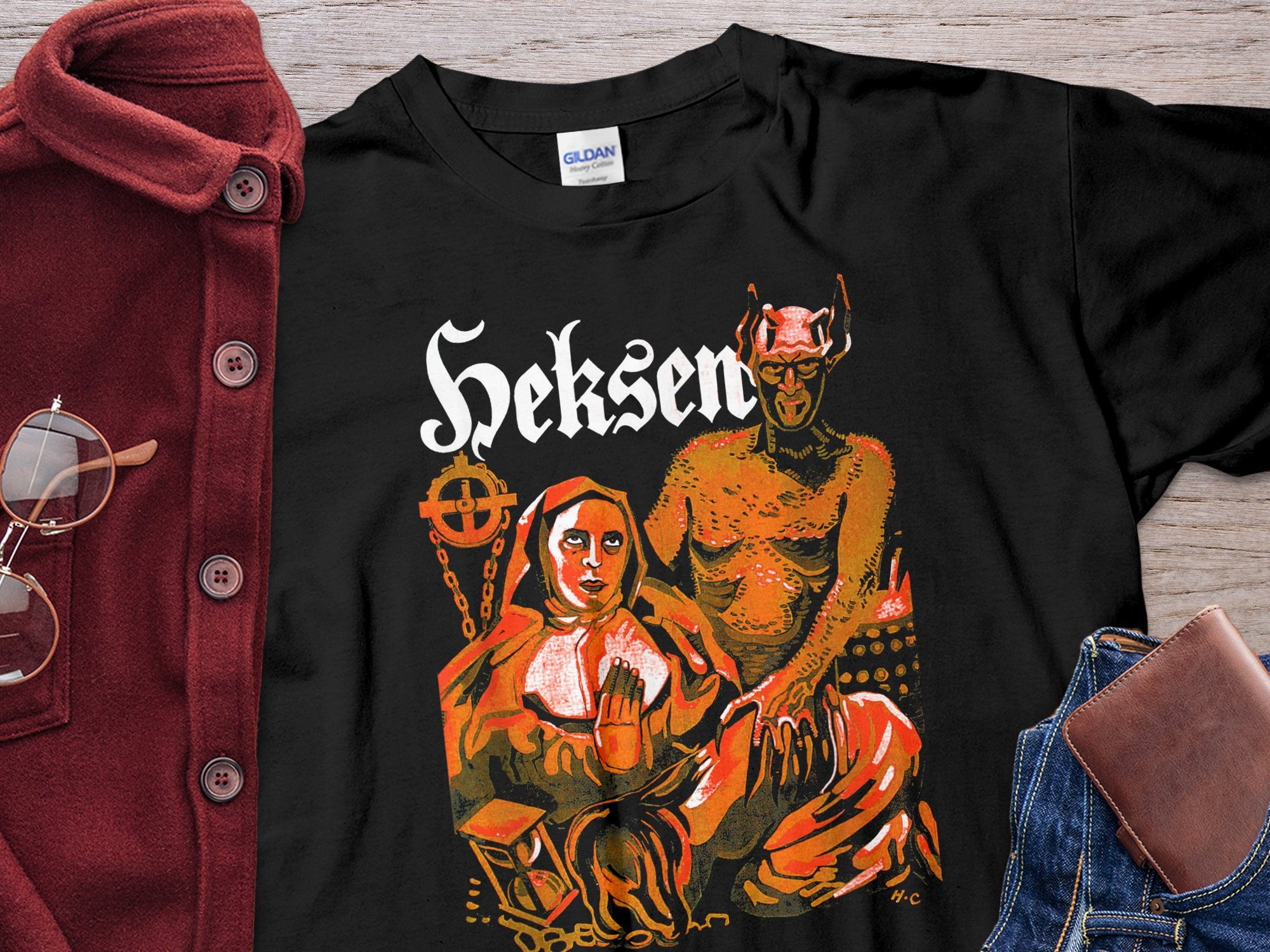 Satan Nun Witch Halloween Monster Poster Retro Horror Unisex - Etsy