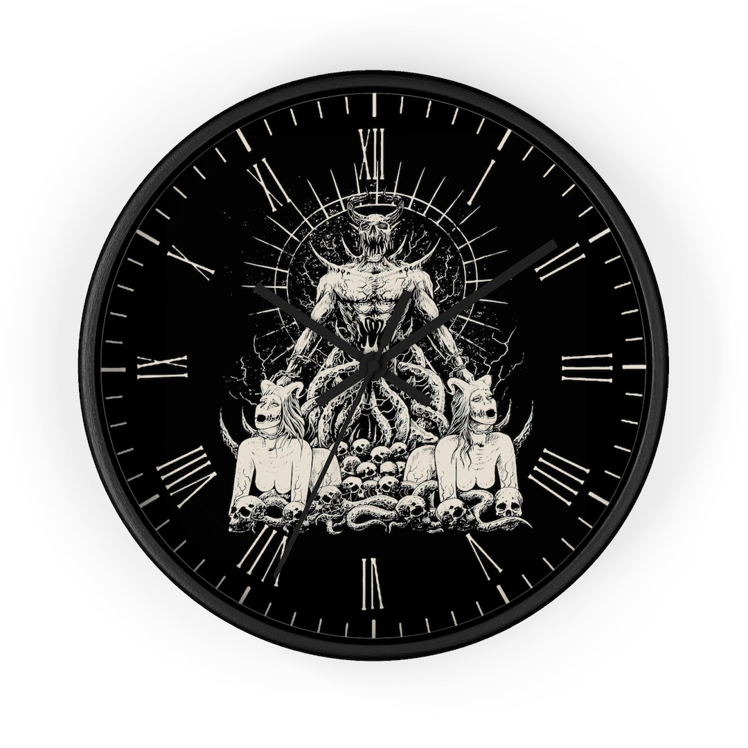 Devil Satan Wall Clock, Demon Tentale Clock, Pentagram Clock, Baphomet ...