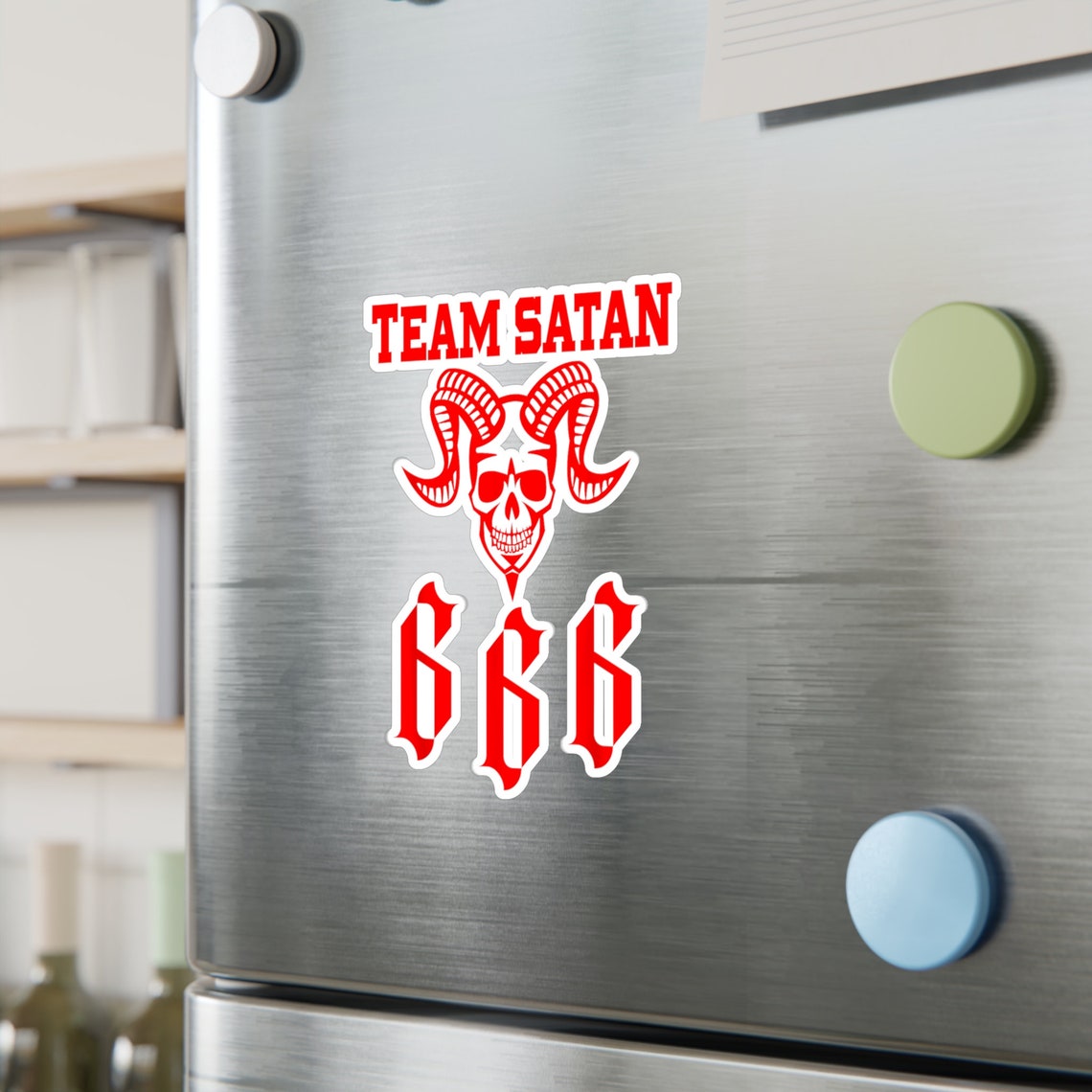Team Satan 666 Costume Sticker, 666 Sticker, Satan Sticker, Skull ...