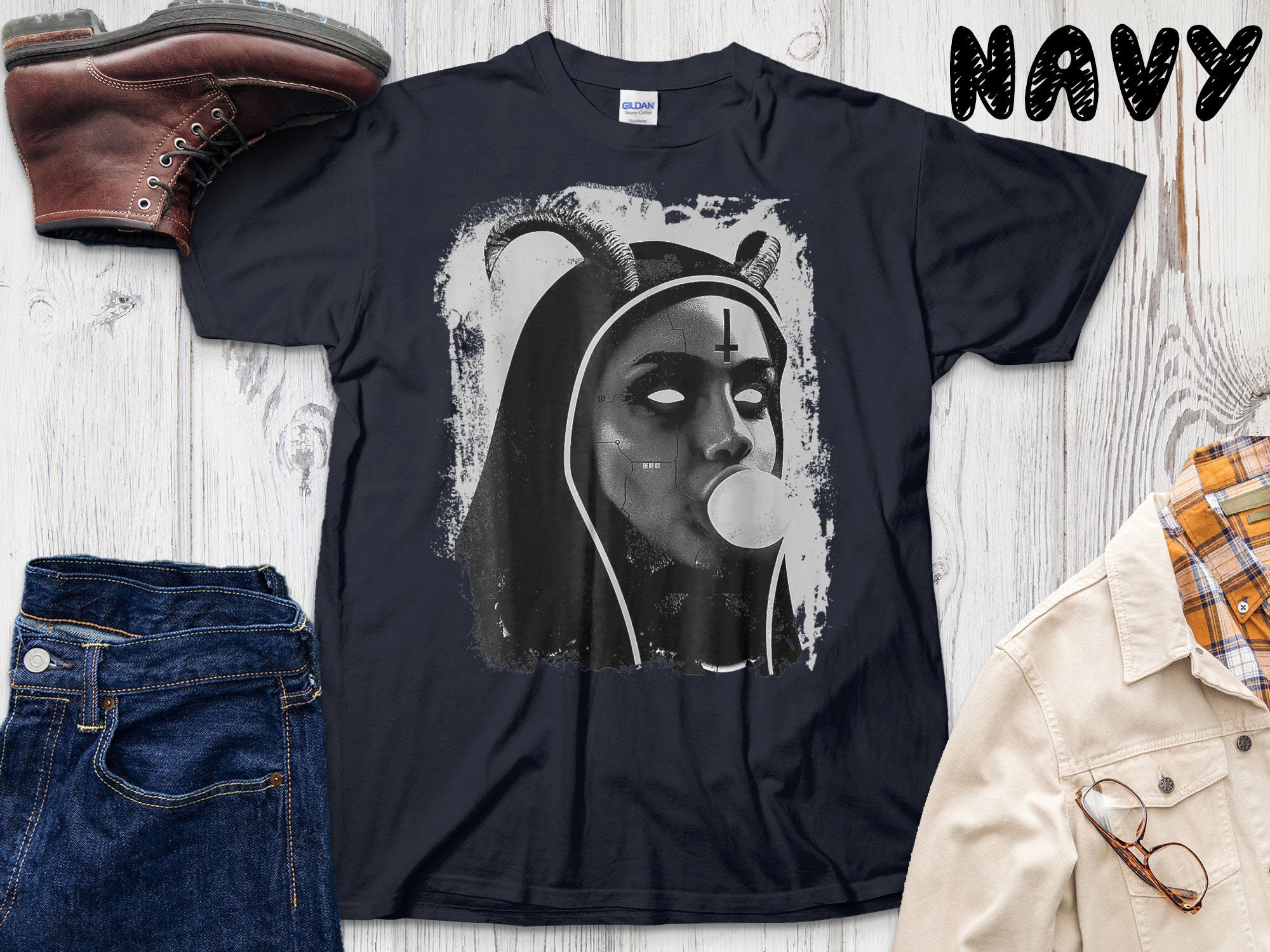 Wicked Occult Satanic Nun Gothic Tattoo Lilith Witch Pagan Unisex T ...