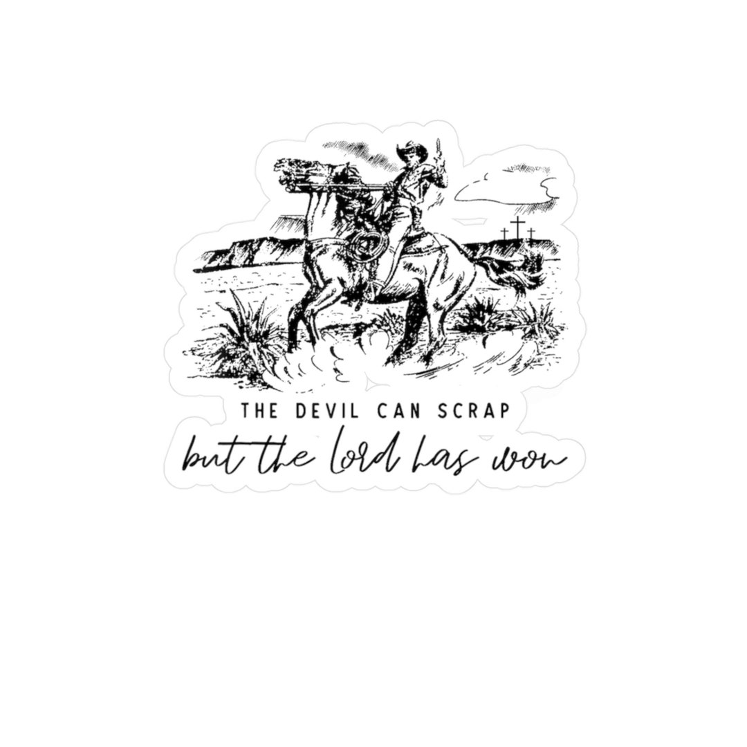 Vintage Sticker, the Devil Can Scrap but the Lord Has Won Sticker ...