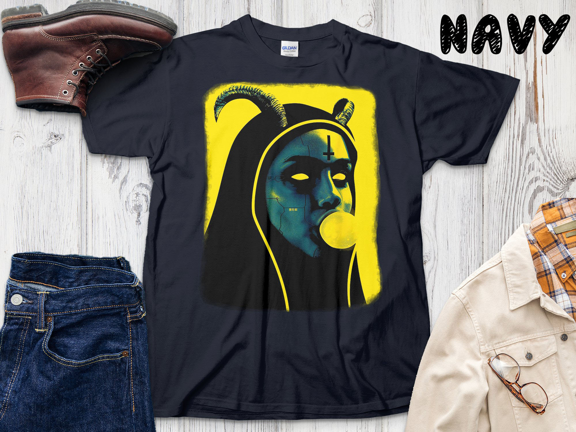 Occult Gothic Dark Satanic Unholy Nun Witchcraft Grunge Goth Unisex T ...