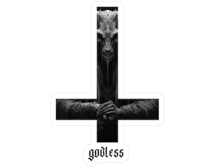 Saint Michael Archangel Defeats the Devil Sticker, Christian Goth ...