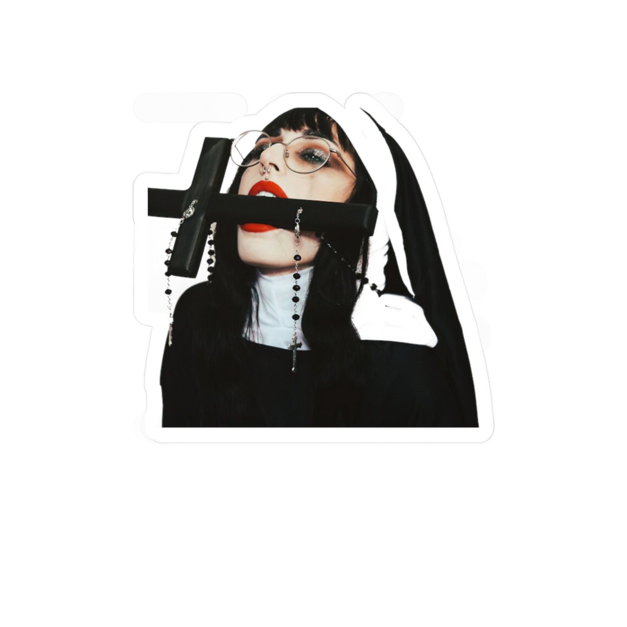 Sexy Gagged Nun Vinyl Sticker - Etsy