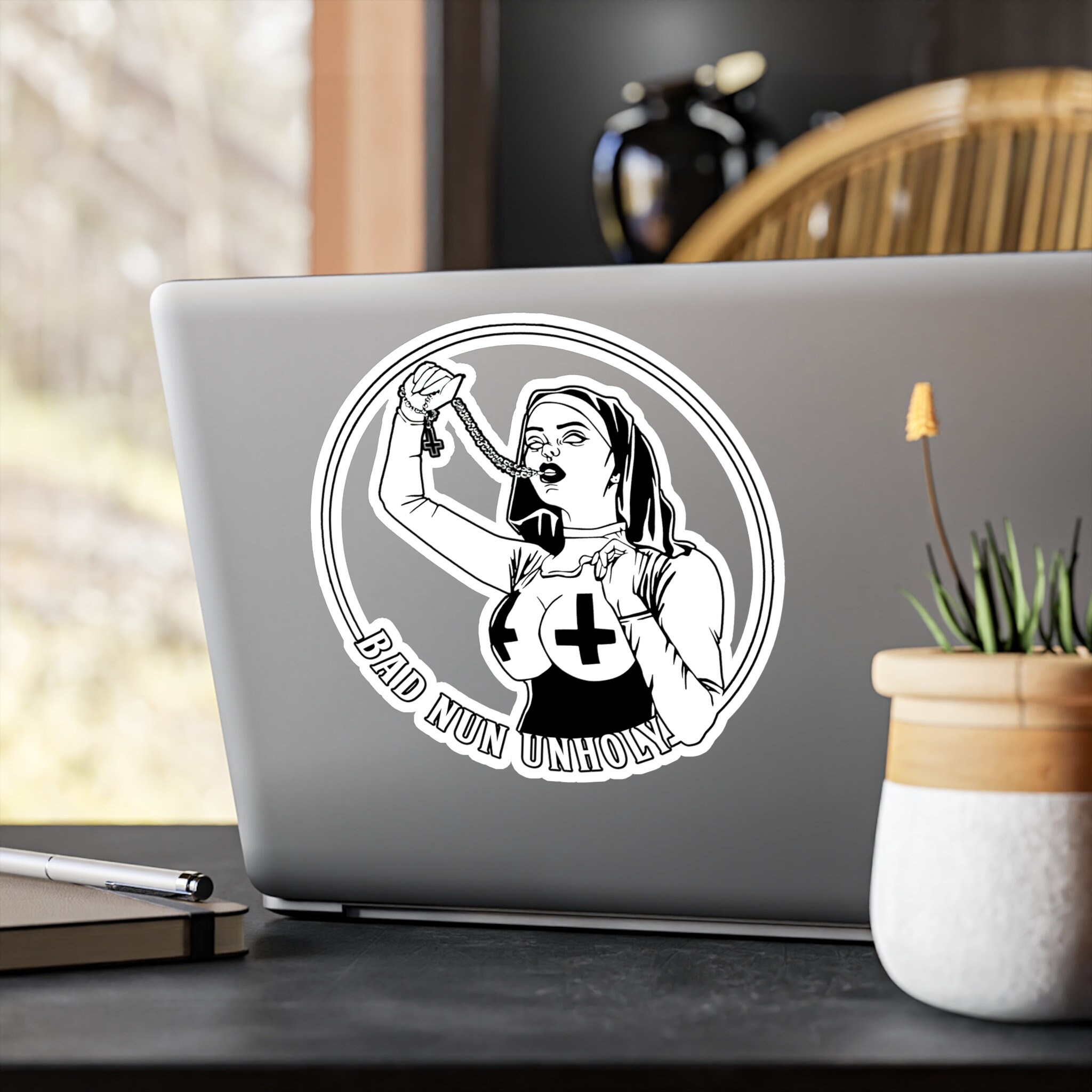 Bad Nun Unholy Vinyl Stiker, Incredible Halloween Gift, Goth Decor ...