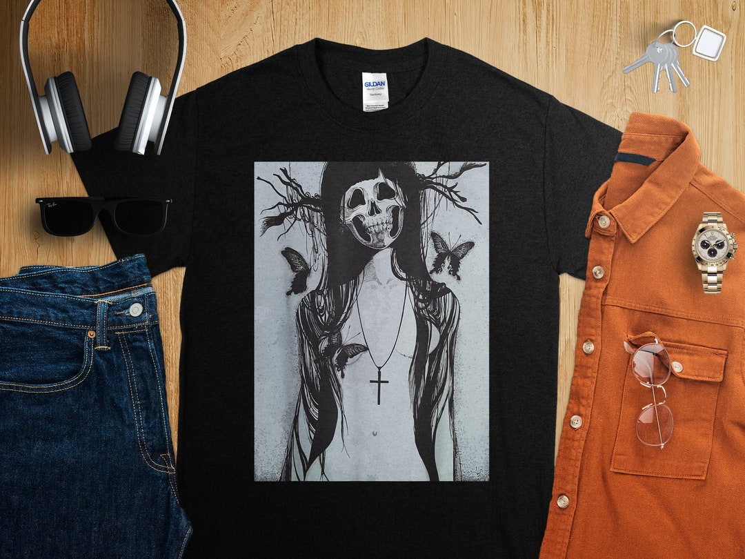 Dark Art Grunge Goth Fairycore Gothic Aesthetic Skull Girl Horror T ...