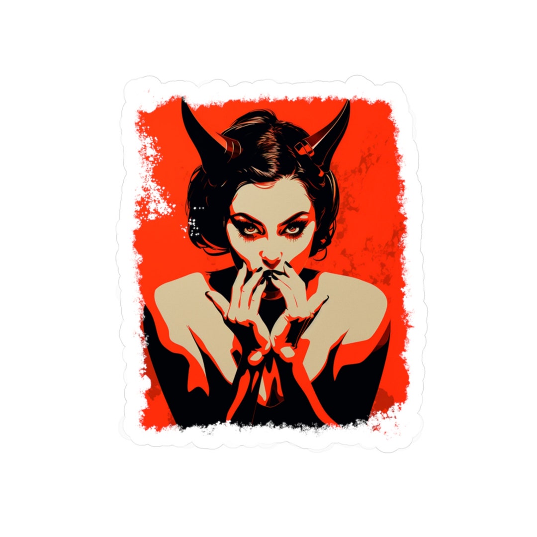 Demon Girl Devil Sticker - Etsy