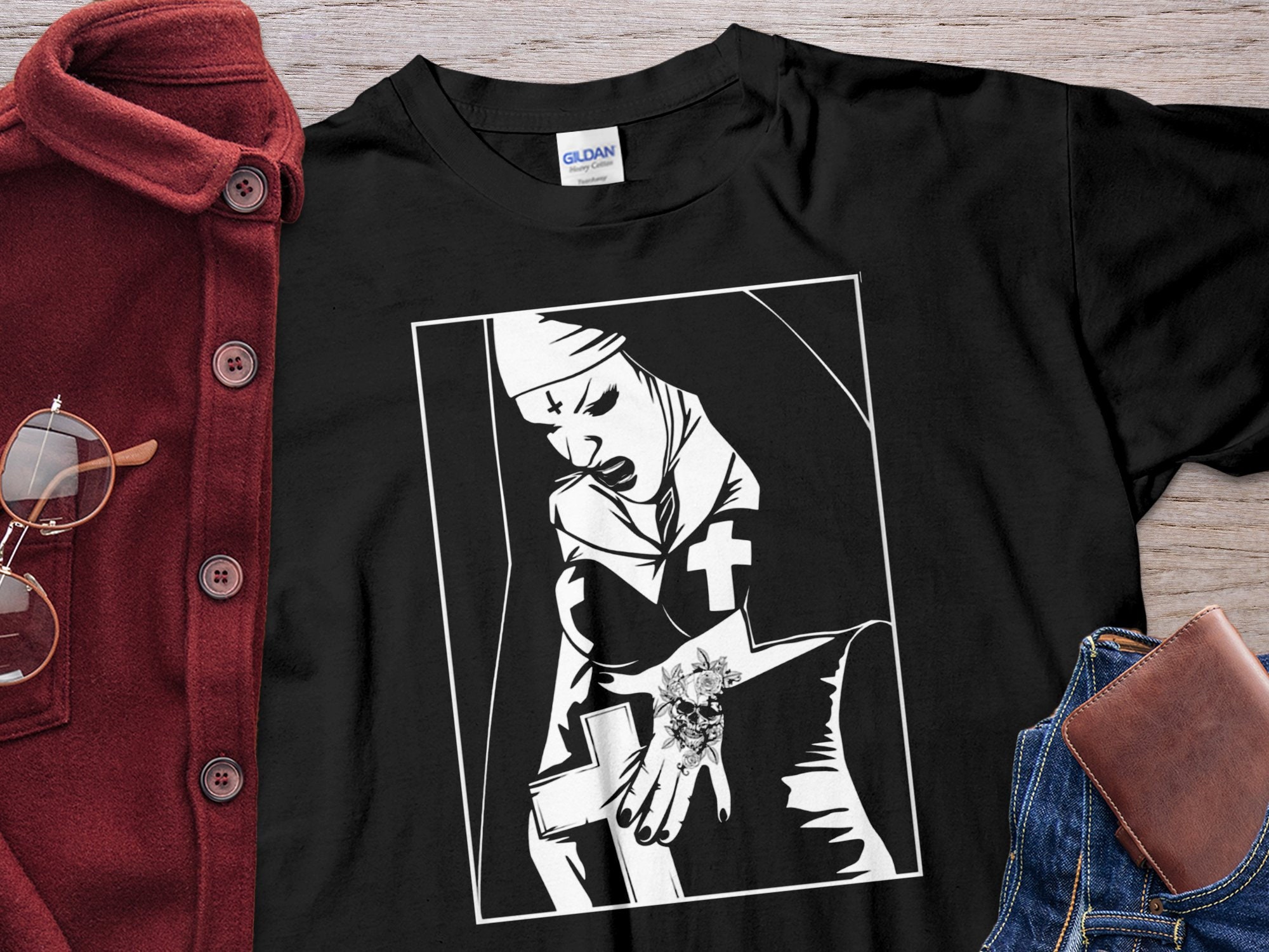 Angry Satanic Tattoos Unholy Nun Unholy Nun Unisex T-shirt - Etsy