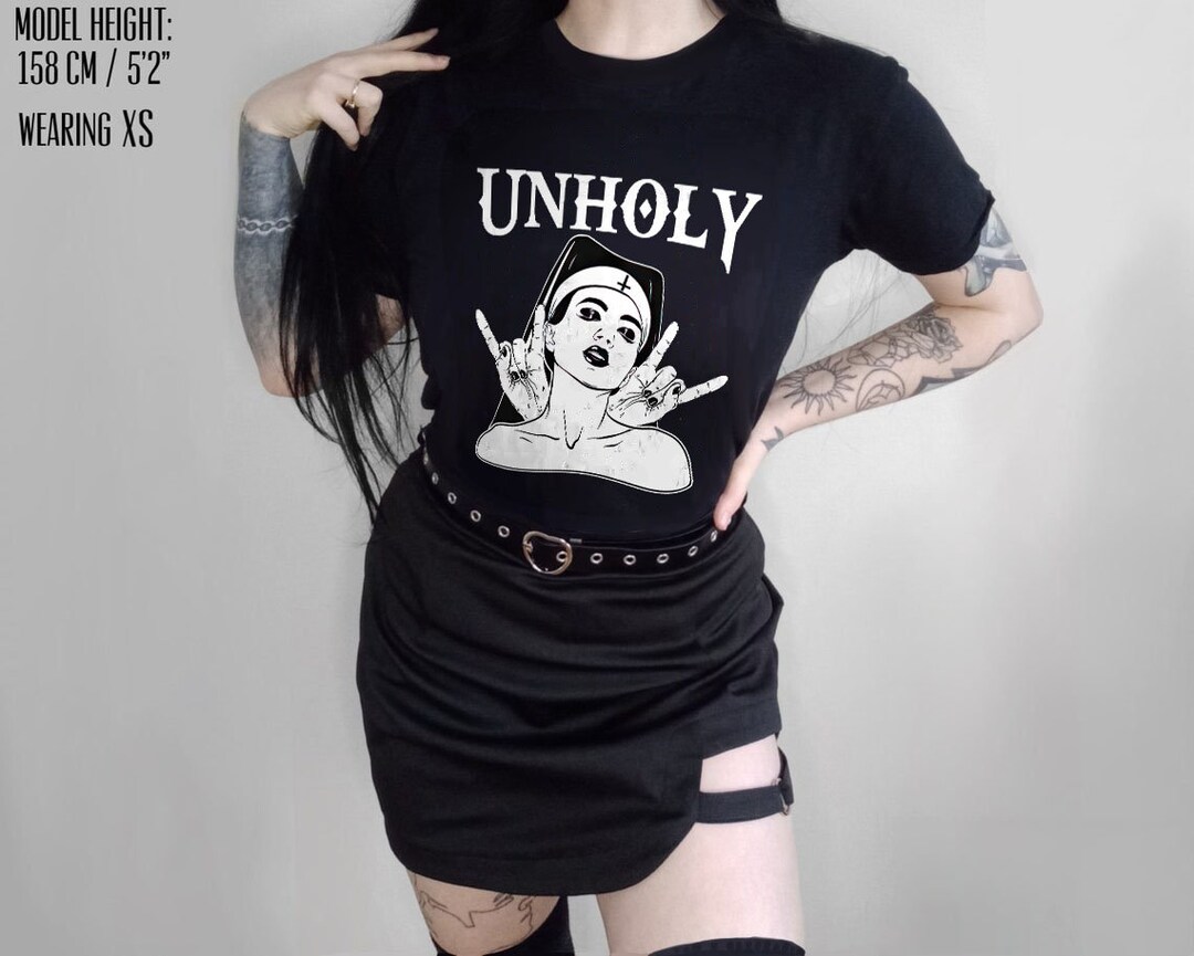 Hi Unholy Nun Satan Girl Occult Satanic Nun Witchcraft Unisex T-shirt ...