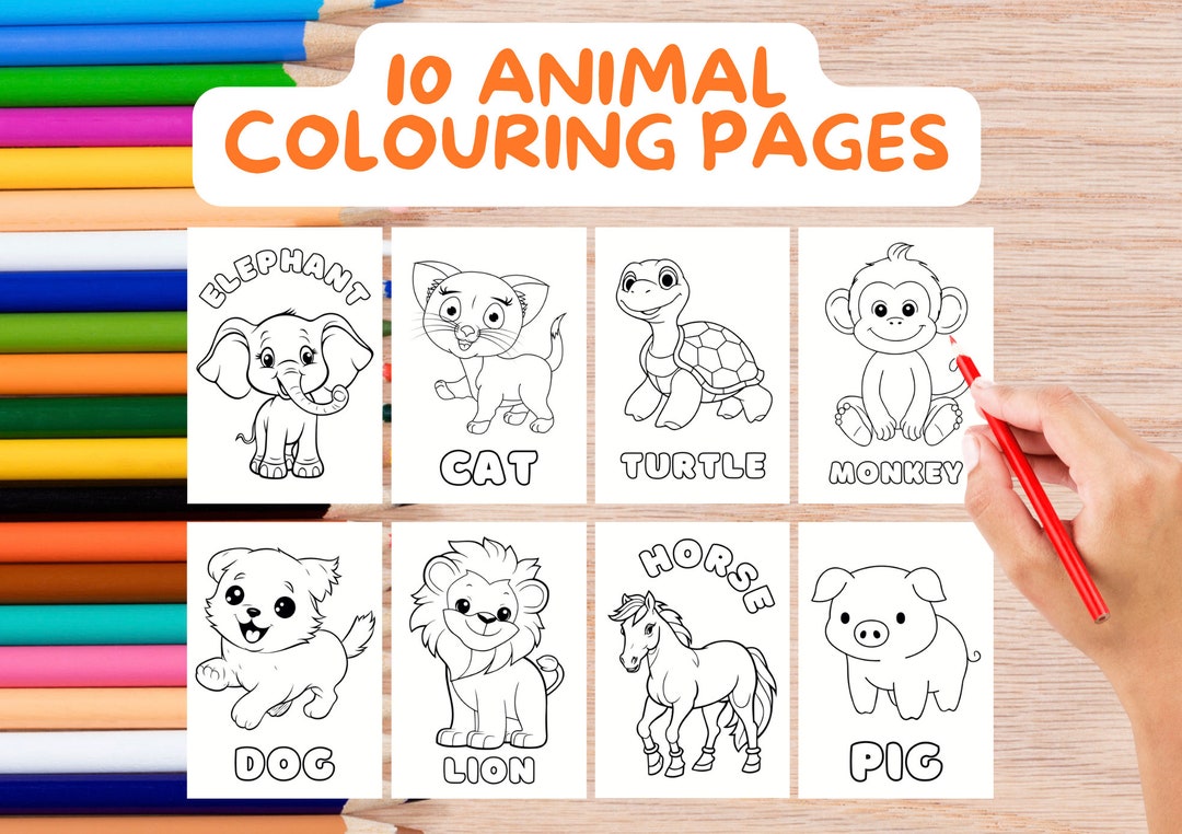 Animal Printable Colouring Pages for Kids Toddlers Preschoolers Animal ...