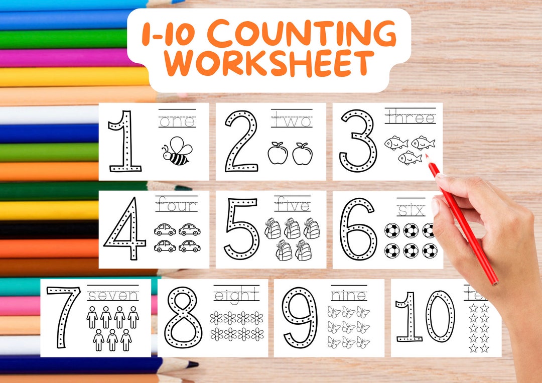 Kids Counting Worksheet Printable Learn to Count Number Pages for Kids ...