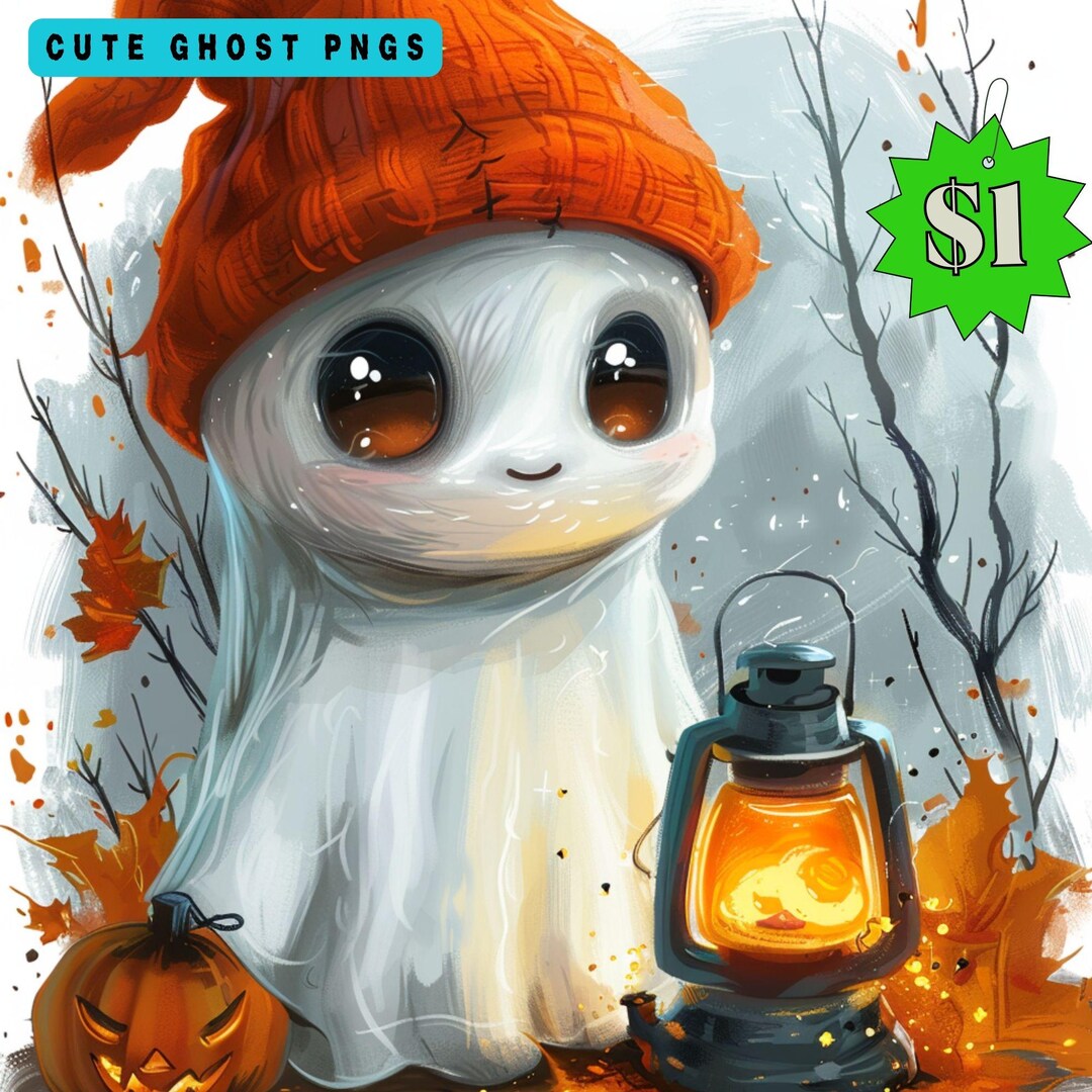 Cute Halloween Ghost PNG Watercolor Ghost Clipart Halloween Ghost ...