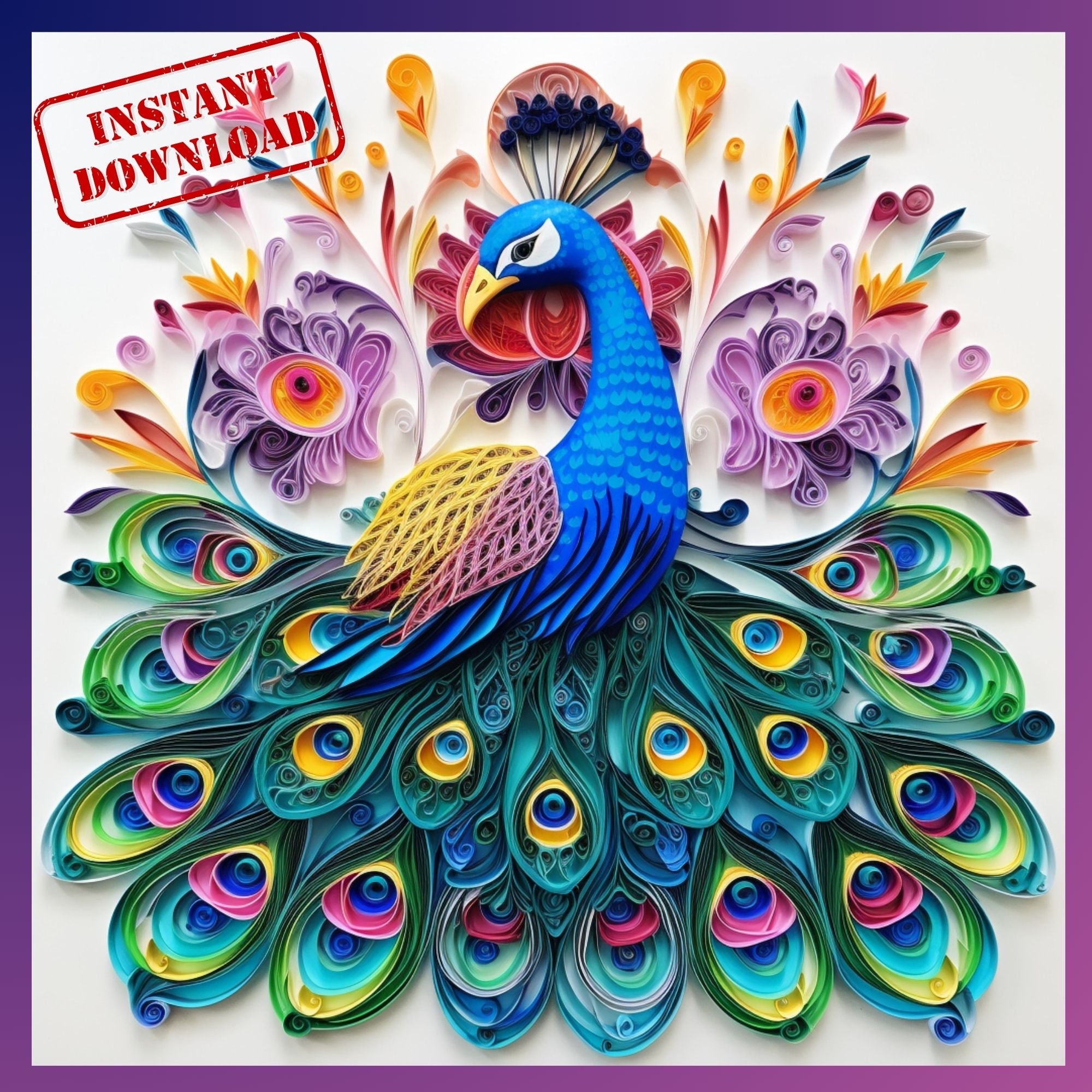 16 Paper Quilled Peacock Clipart 16 Quilled Peacocks Png Bird Motifs Png Paper Flowers Ai