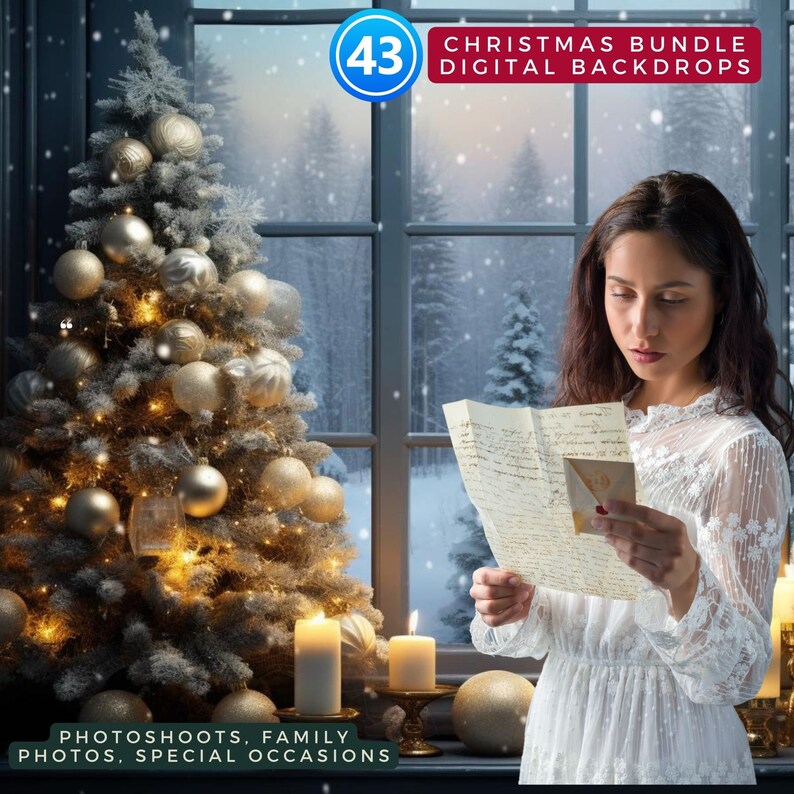 43 Christmas Digital Backdrops BUNDLE Santa Claus North Pole Backdrops ...