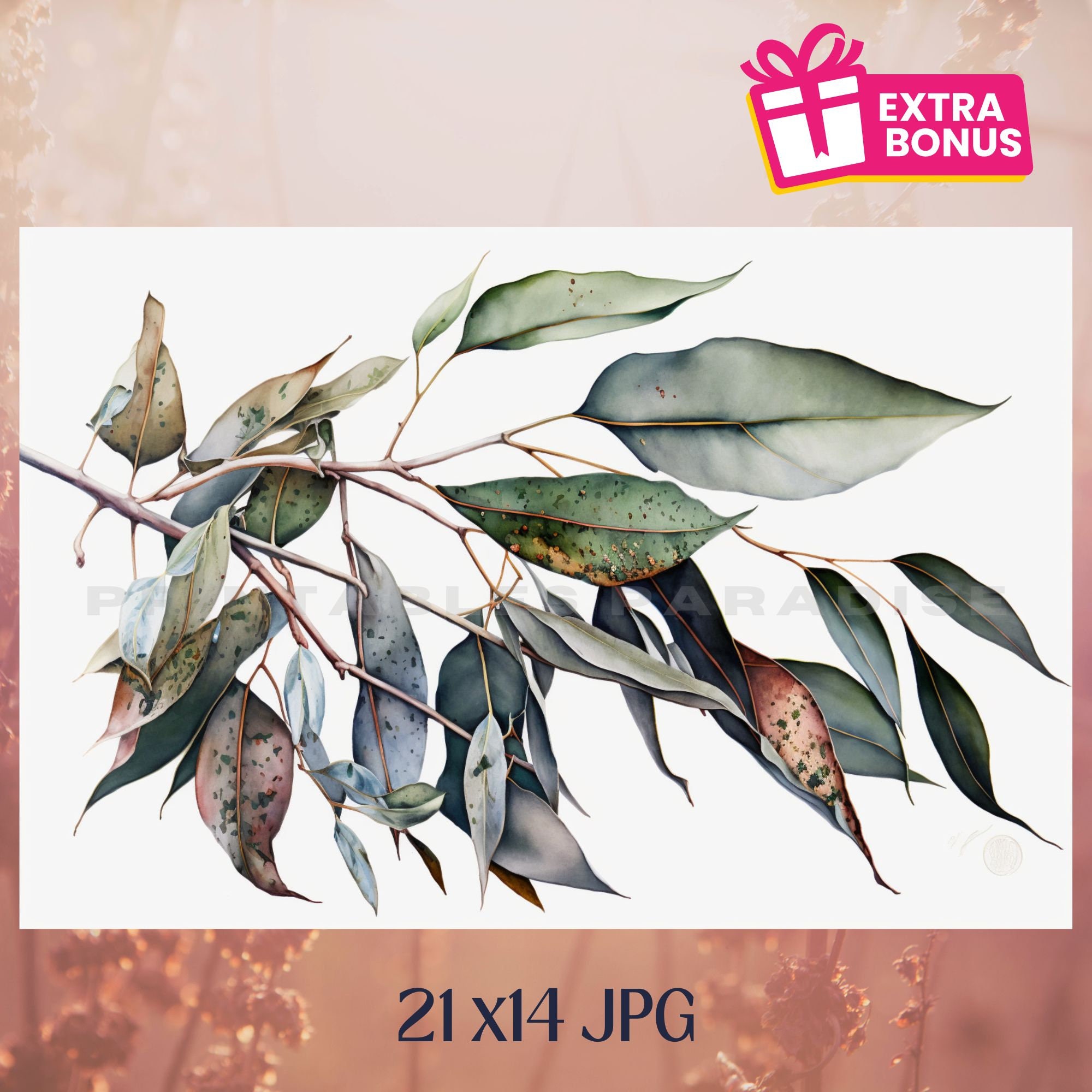 Eucalyptus Flower Printable Abstract Digital Print Wildflower - Etsy