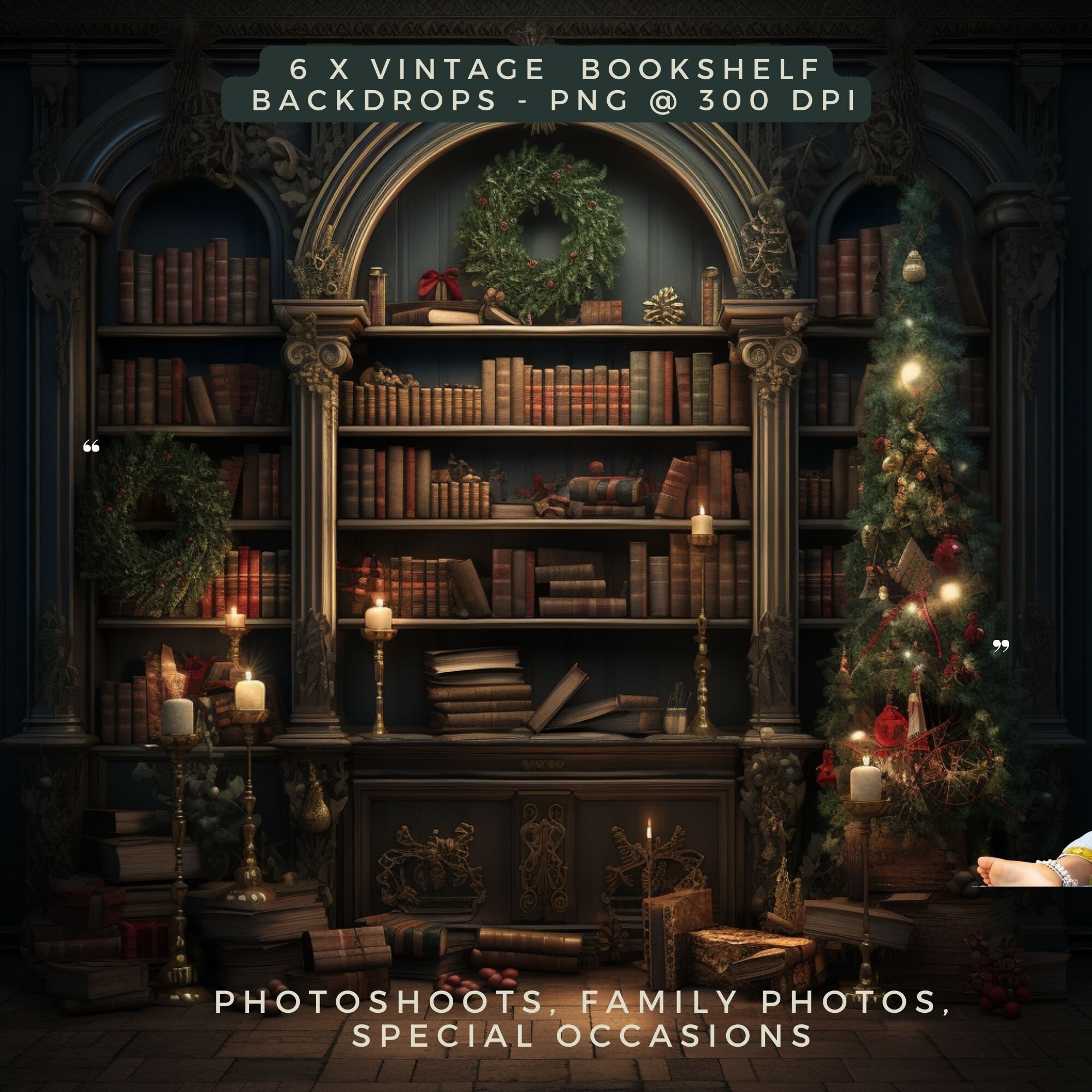 Vintage Bookshelf Backdrops Digital Library Backdrops PNG 6 Library ...