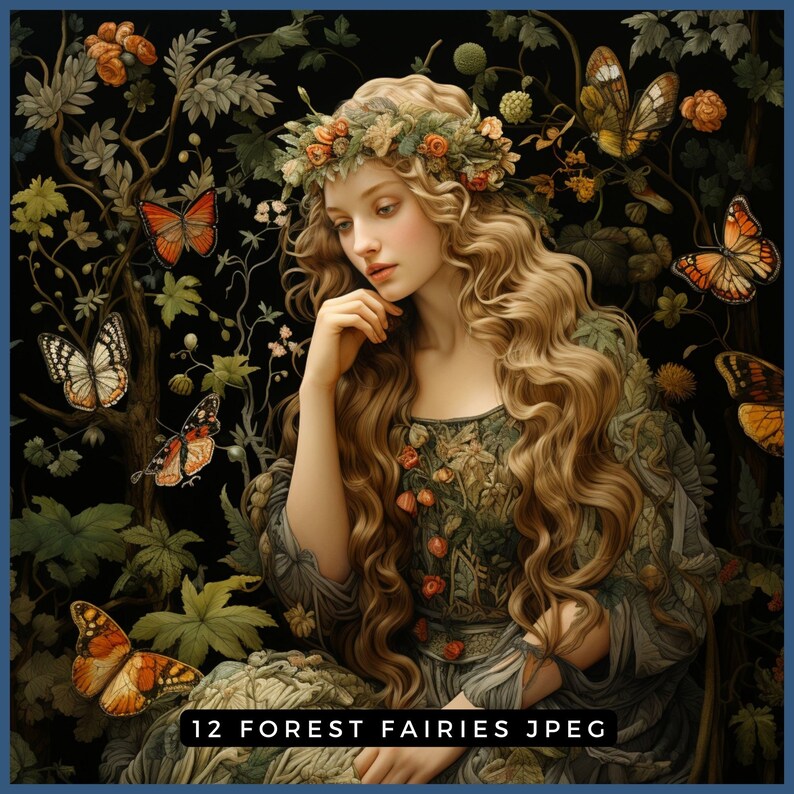 Forest Fairies Clipart Digital Enchanted Forest William Morris - Etsy
