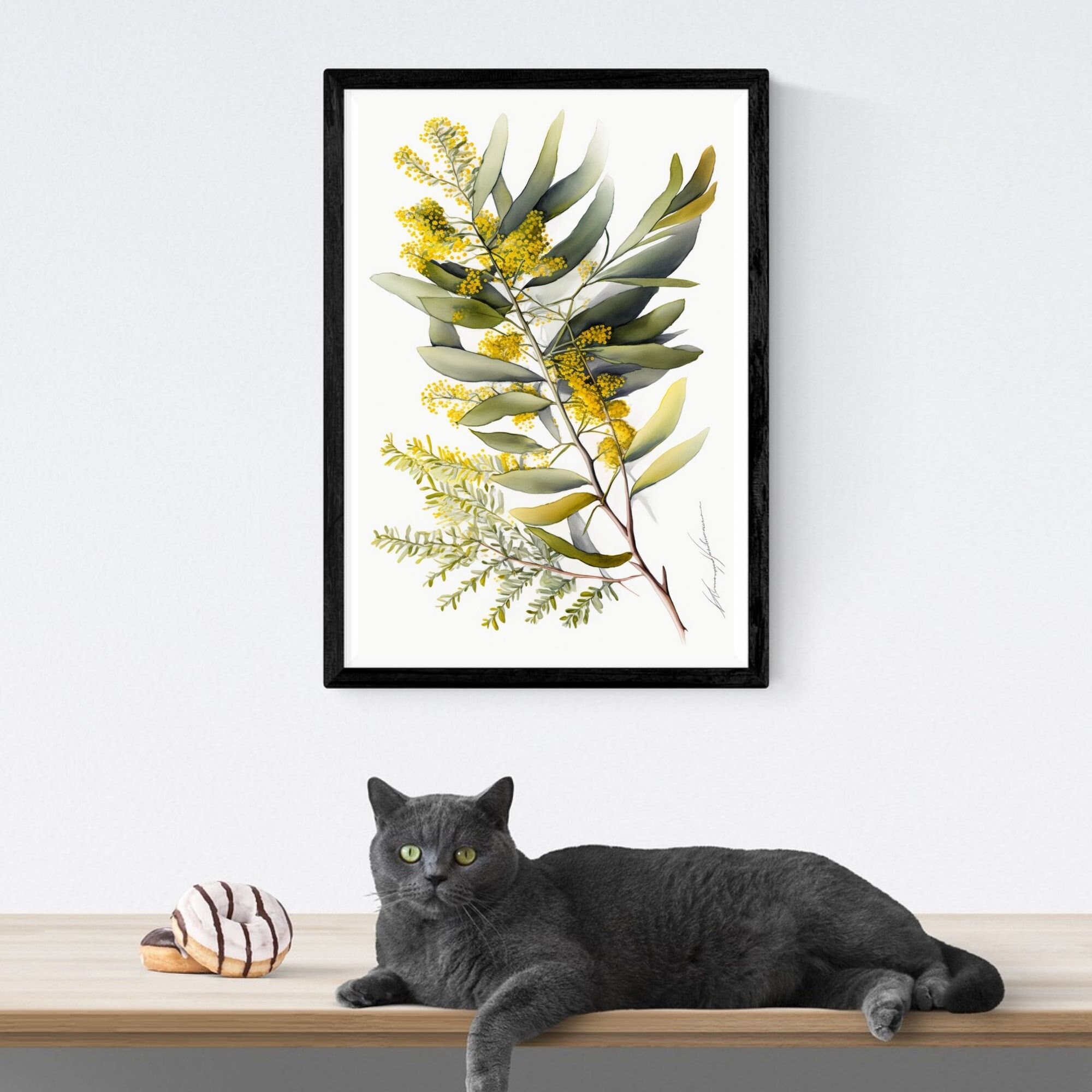 Abstract Wattle Flower Digital Print Wall Art Instant Download for Home ...