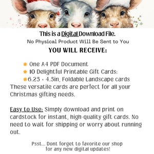 10 Farm Animal Christmas Cards Printable Christmas Cards Farm Animal ...